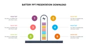 Ready To Use Battery PPT Download Slide Template-5 Node