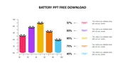 Ready To Use Battery PPT Download Slide Template-5 Node
