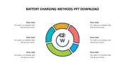 Ready To Use Battery PPT Download Slide Template-5 Node