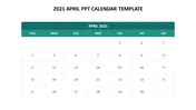 August PowerPoint Template - Calendar Design