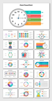 Simple Clock Chart PowerPoint Presentation Templates
