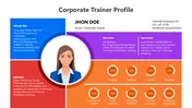 Corporate Trainer Profile PowerPoint And Canva Template