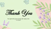 Floral Theme Thank You PowerPoint And Canva Template