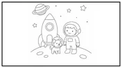 Space Adventure Coloring Book PowerPoint And Canva Template
