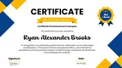 Certificate Of Achievement Examples PowerPoint Presentation