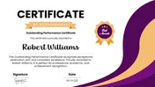 Outstanding Performance Certificate PowerPoint Presentation