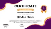 Outstanding Performance Certificate PowerPoint Presentation