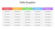 Beautiful PPT tables Template and Google Slides Presentation