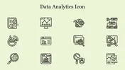 Attractive Data Analytics PPT Template with Four Icons