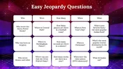 Easy Jeopardy Question PPT and Google Slides Templates