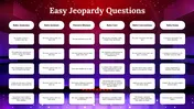 Easy Jeopardy Question PPT and Google Slides Templates