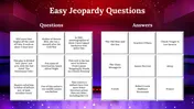 Easy Jeopardy Question PPT and Google Slides Templates