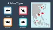 Cool Labeled Continents And Oceans Map PPT Template