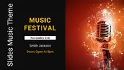 Explore Music Theme Wallpaper PowerPoint Presentation