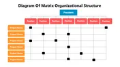Diagram Of Matrix Organizational Structure Presentation