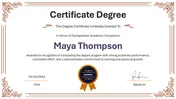 Editable Certificate Degree PowerPoint And Canva Template