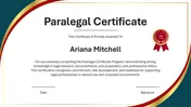 Paralegal Certificate PowerPoint And Canva Template