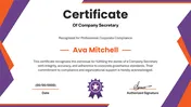 Company Secretary Certificate PowerPoint And Canva Template