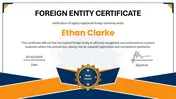 Foreign Entity Certificate PowerPoint And Canva Template