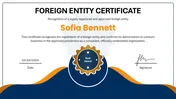 Foreign Entity Certificate PowerPoint And Canva Template