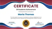 Academic Achievement Certificate PPT And Canva Template