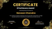 Achievers Award Certificate PowerPoint And Canva Template