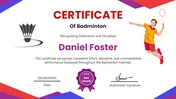 Badminton Certificate PowerPoint And Canva Template