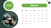 Yoga Poses Calendar Presentation And Canva Template