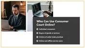 Consumer Court Online Presentation And Canva Template