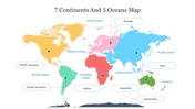 7 Continents and 5 Oceans Map Templates and Google Slides