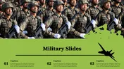 Get majestic military PowerPoint template presentation slide