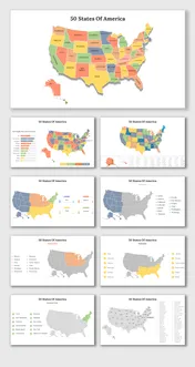 America Continent Map Template For PowerPoint Slides