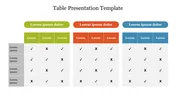 PowerPoint Table Template and Google Slides Themes