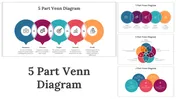 5 Part Venn Diagram PowerPoint And Google Slides Themes