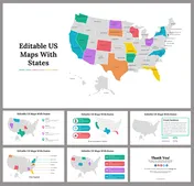 Editable 50 States Of America PPT And Google Slides themes