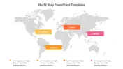 Editable World Map Outline For PowerPoint Presentation