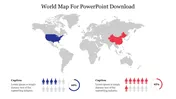 Interactive World Map For PowerPoint Presentation Slide