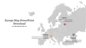 Premium Free Map Of Europe For PowerPoint Presentation