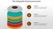 Ready To Use Battery PPT Download Slide Template-5 Node