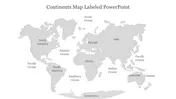 Continents Map Labeled PPT and Google Slides Templates