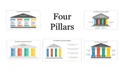 Editable Four Pillars PowerPoint Template and Google Slides