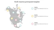 Creative North America Continent Map PowerPoint Slide