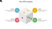 Editable Dice PPT Presentation Template on Four Nodes