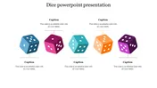 Editable Dice PPT Presentation Template on Four Nodes