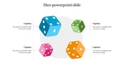 Editable Dice PPT Presentation Template on Four Nodes