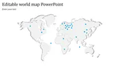 Editable World Map Outline For PowerPoint Presentation