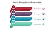 Enchanting Simple Ribbon PowerPoint Design For Presentation