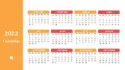 2022 Calendar Google Slides & PPT Template For Presentation