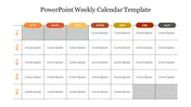 Editable PowerPoint Monthly Calendar Template - Multicolor
