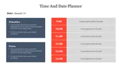 Get Now Time And Date Planner Presentation Template